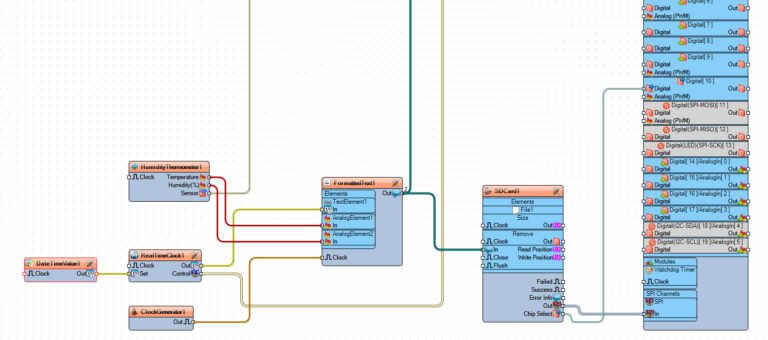 How To Save Sensor Data Temp And Time To Sd Card Using Arduino Visuino Visual Development For