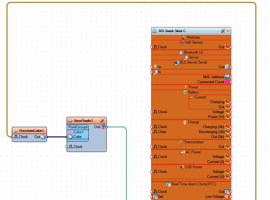 M5StickC ESP32 & NeoPixels LED Ring Random Color - Visuino - Visual Development for Arduino