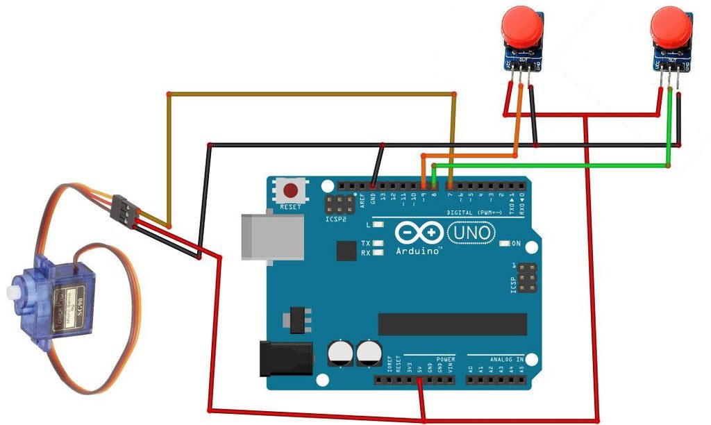 Arduino Control Servo Motor Position With Buttons Visuino Visual