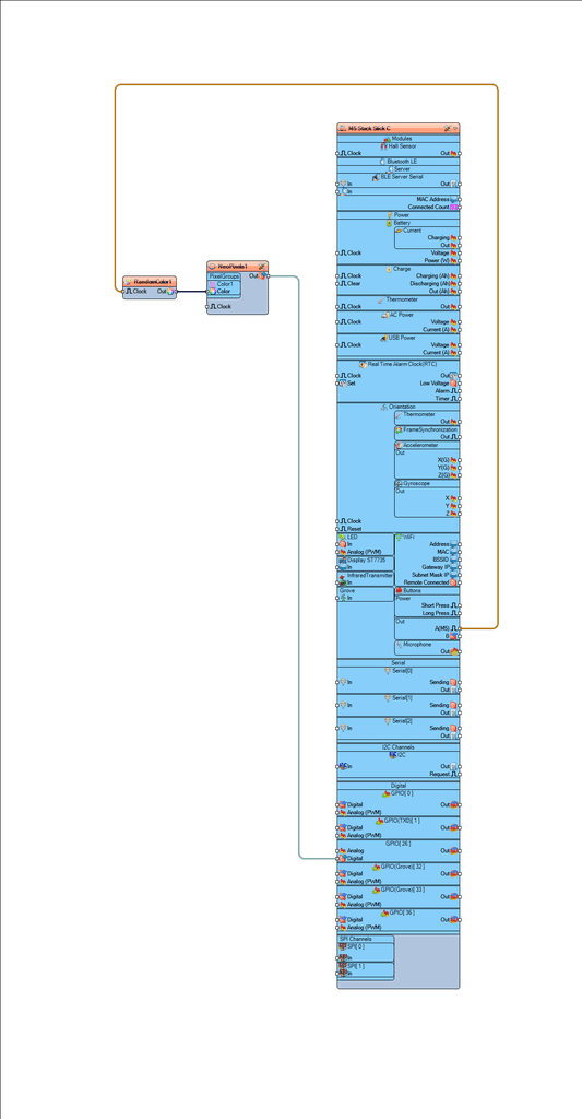 M5StickC ESP32 & NeoPixels LED Ring Random Color - Visuino - Visual Development for Arduino