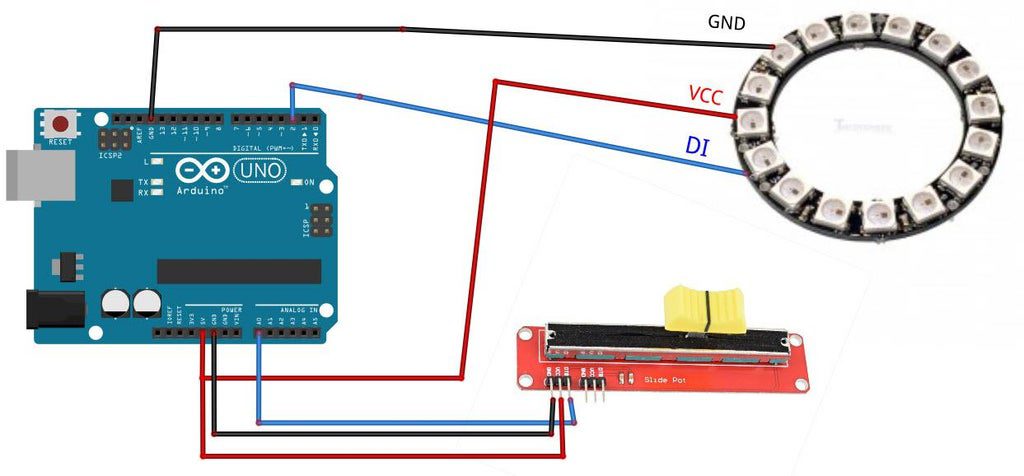 Volume Indicator Neopixel Ws2812 LED Ring & Arduino - Visuino - Visual Development for Arduino