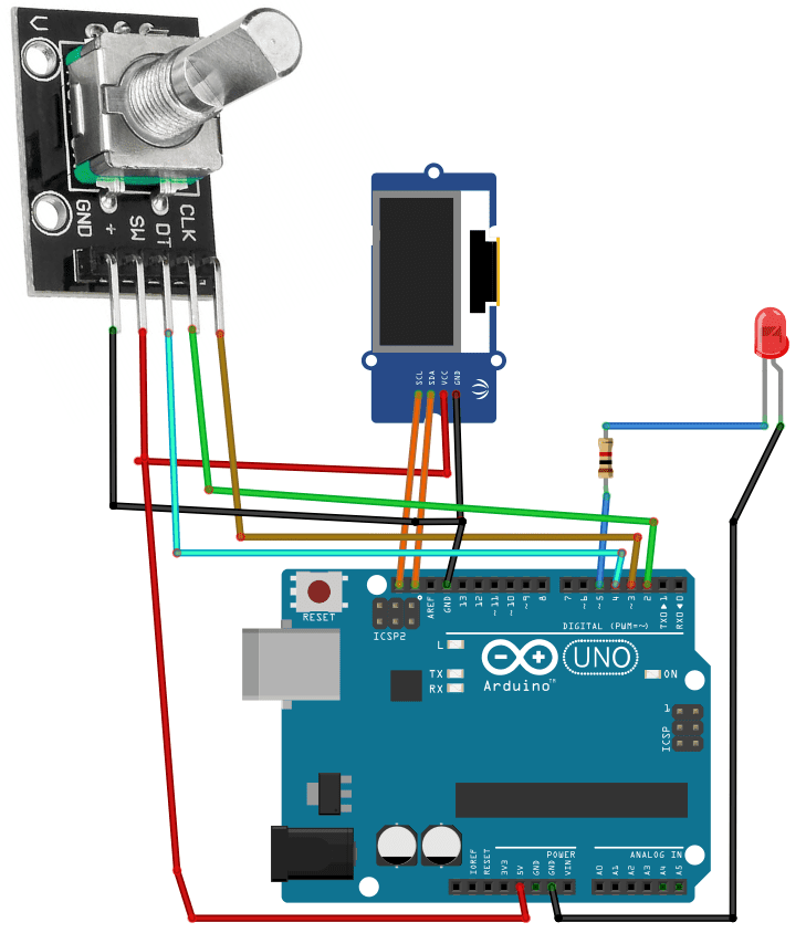 Arduino Oled Countdown Timer Using Visual Programming Visuino