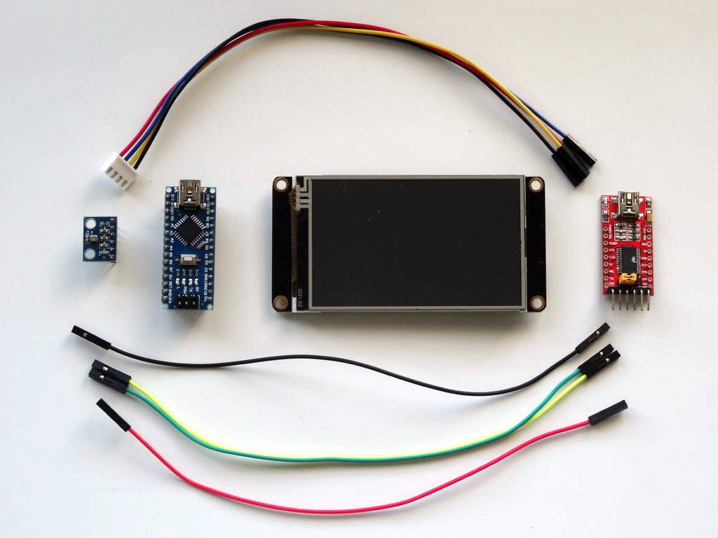 Arduino Nano and Visuino: Display BME280 Temperature Humidity and Pressure on Nextion Display ...